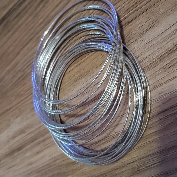 Jewelry | Silver Bracelet Stack 3 Stackable | Poshmark